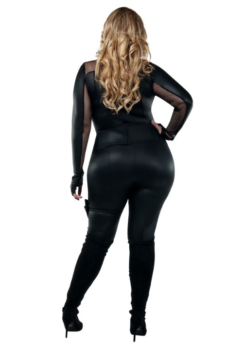 Plus Size Women's Secret Agent Costume | Spy Jumpsuit