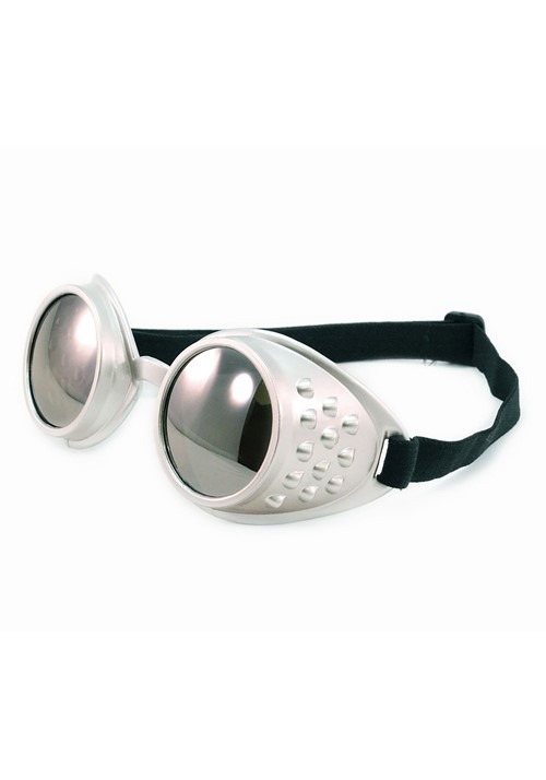 Silver/Mirror Atomic Ray Goggles | Steampunk Accessories