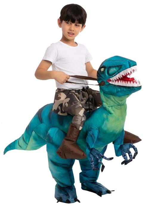 Kids Inflatable Raptor Ride-On Costume