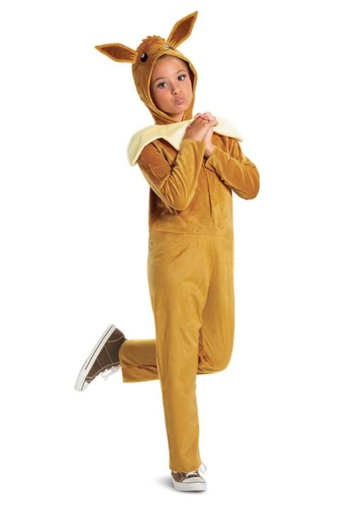 Kid's Pokémon Eevee Hooded Jumpsuit Classic Costume | Nintendo Costumes