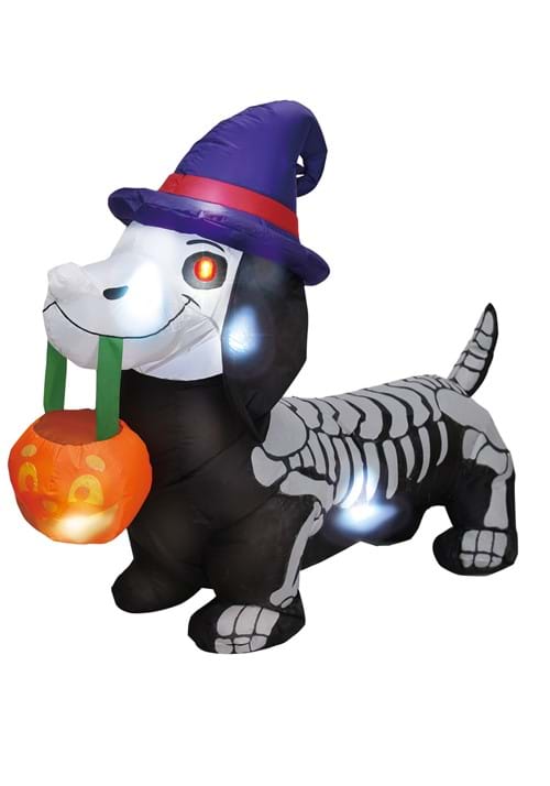 5FT Inflatable Wiener Dog Skeleton Halloween Decoration | Halloween ...