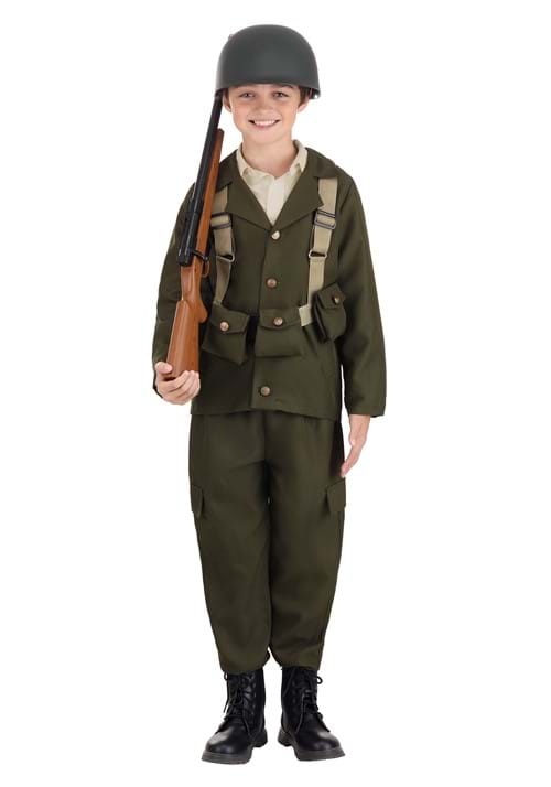 Child Deluxe WW2 Soldier Costume | Military Costumes