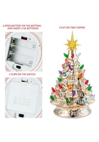 12 Inch Gold Ceramic Christmas Tree