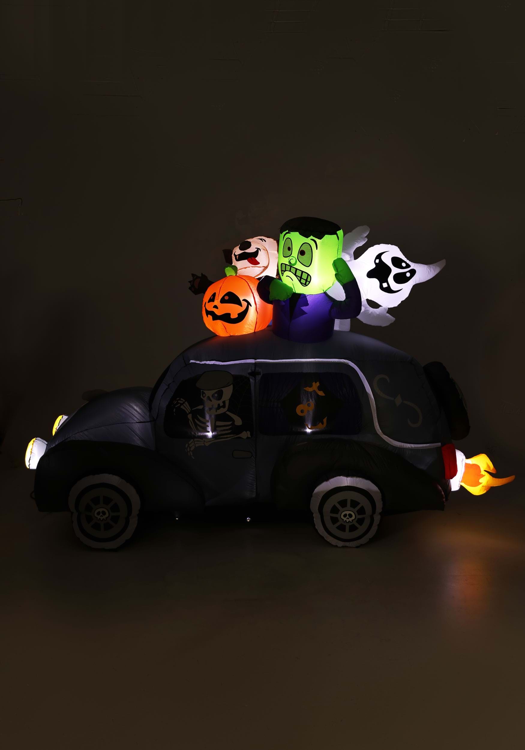 4FT Spooky Inflatable Halloween Hearse Decoration