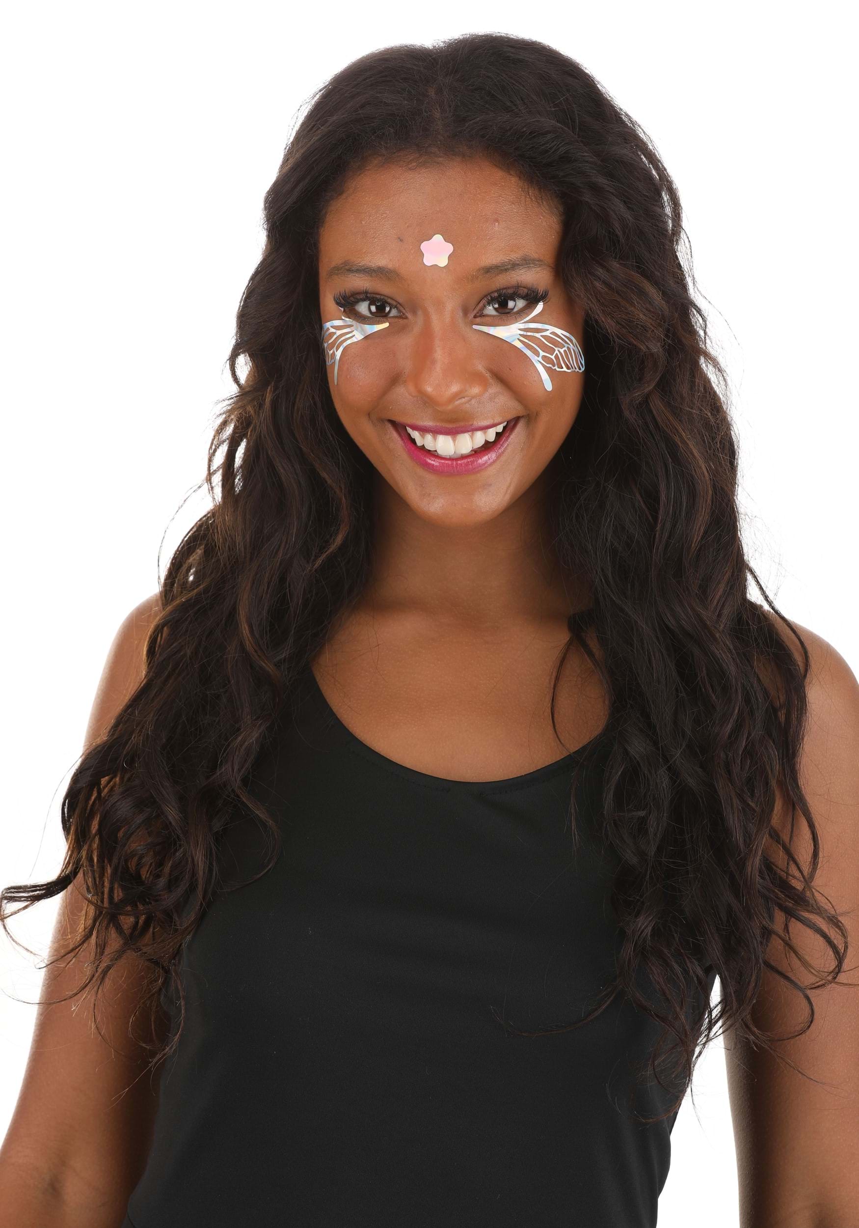 Lace Wing Rainbow Chrome Holographic Face Decals