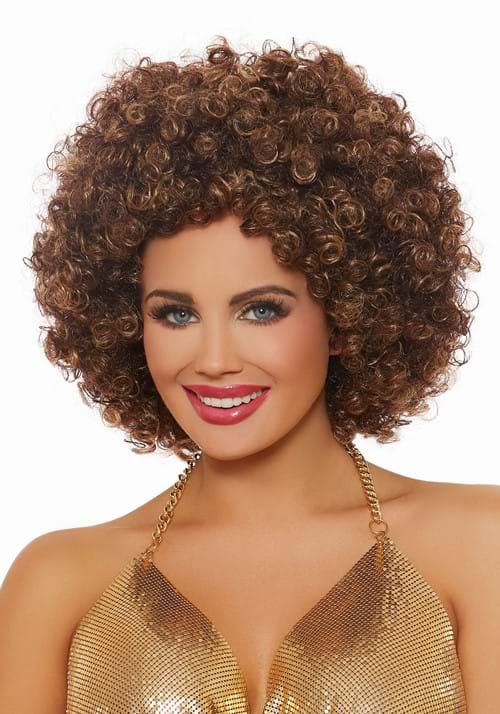 Brown Disco Men's Costume Wig | Disco Accessories