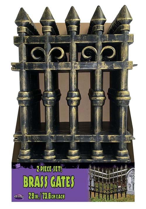 35" X 29" Brass Graveyard Gates Halloween Props | Halloween Gates