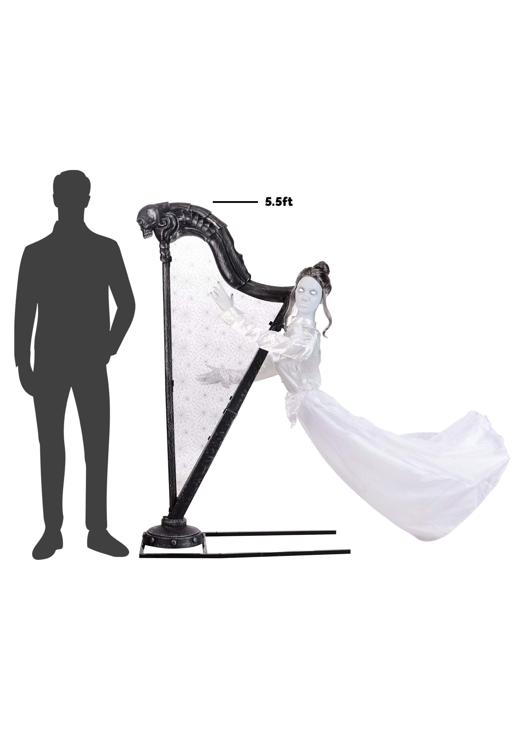 5.5FT Animatronic Celeste the Restless Ghost Harp Decoration - Tekky ...