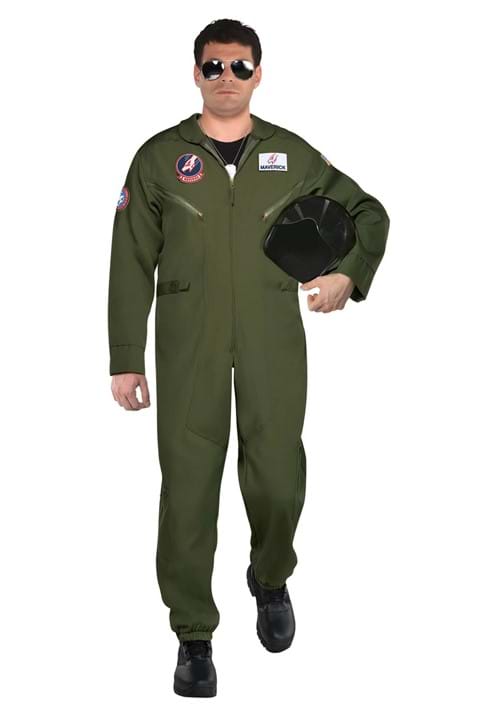 Top Gun Movie Flight Uniform Men's Costume | Top Gun Costumes